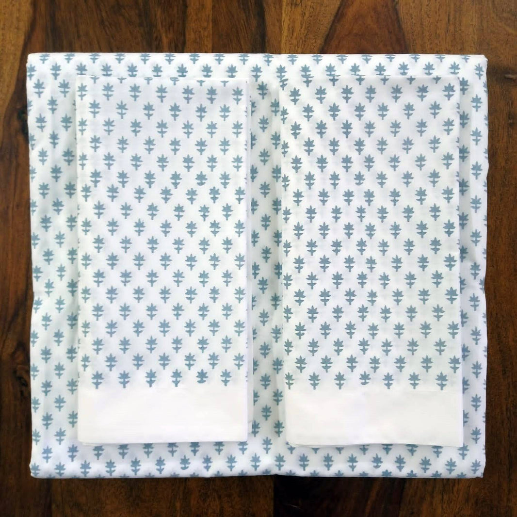 Block Printed Collection - Cornflower | LOVE FOR WHITE